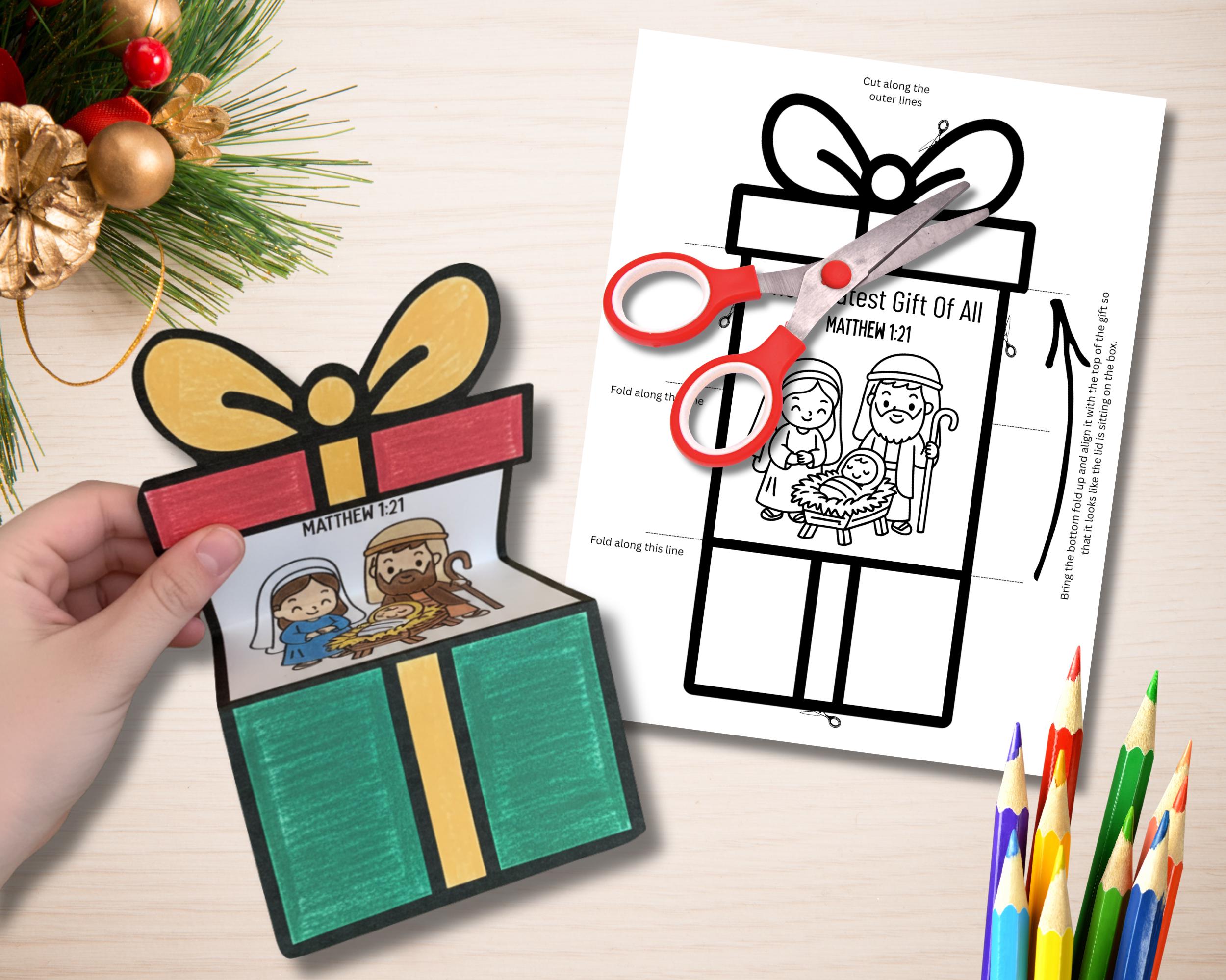 Folding Surprise Christmas Card Paper Craft, Nativity Bible Craft ...