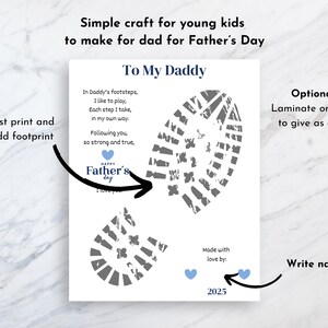 Father's Day Footprint Craft Printable, Handprint Art, Dad Poem Print ...