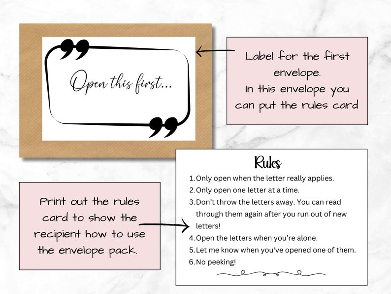 Printable Open When Envelope Labels, Open When Envelopes for College ...