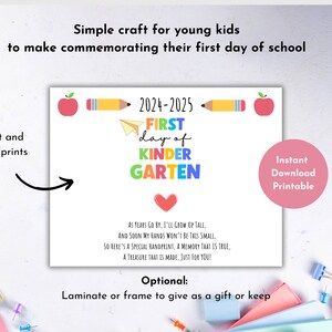 First Day of Kindergarten Handprint Art, Kindergarten Kids Handprint ...
