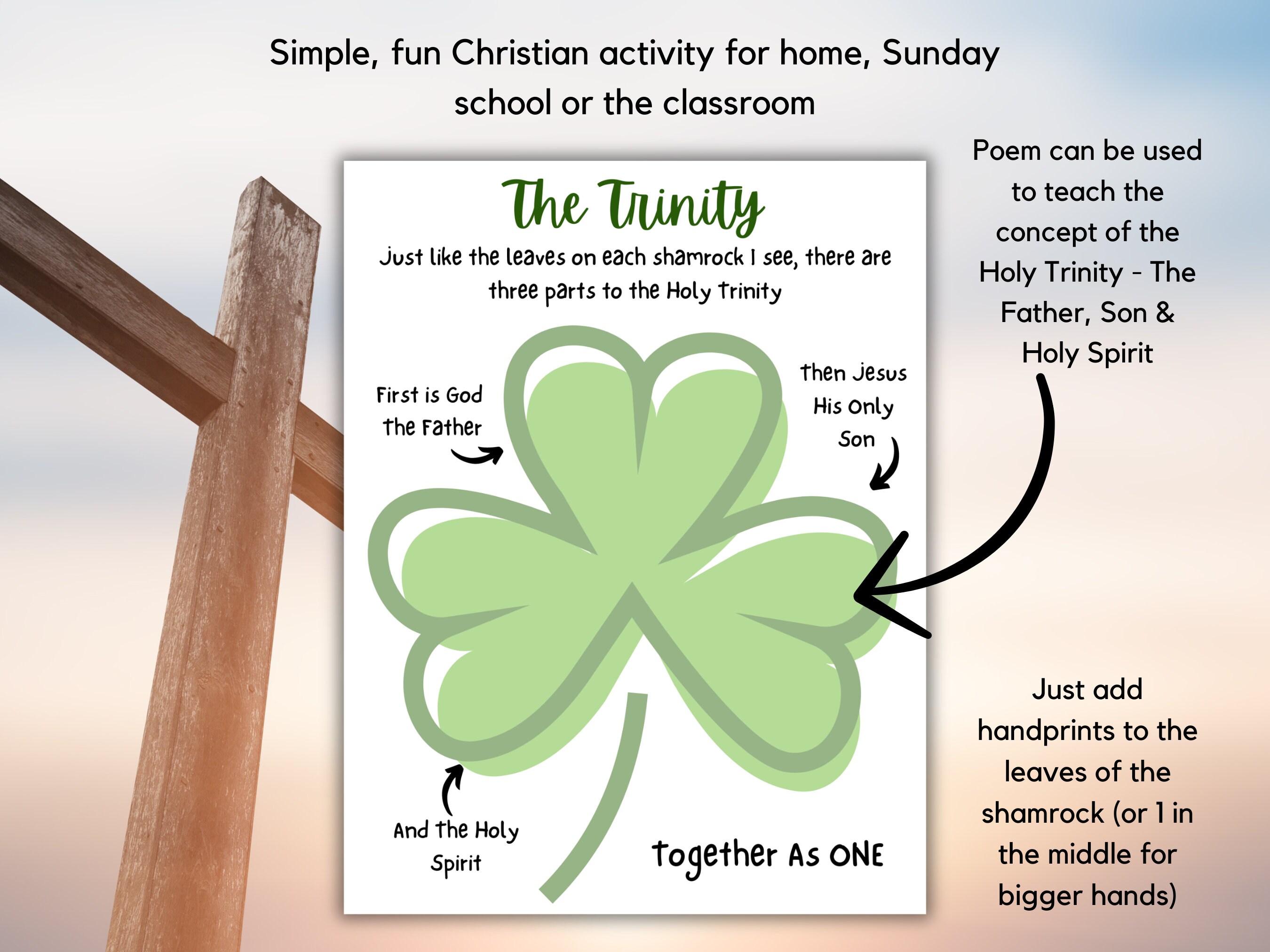 St. Patrick's Day Handprint Art, Printable Shamrock Handprint Craft ...