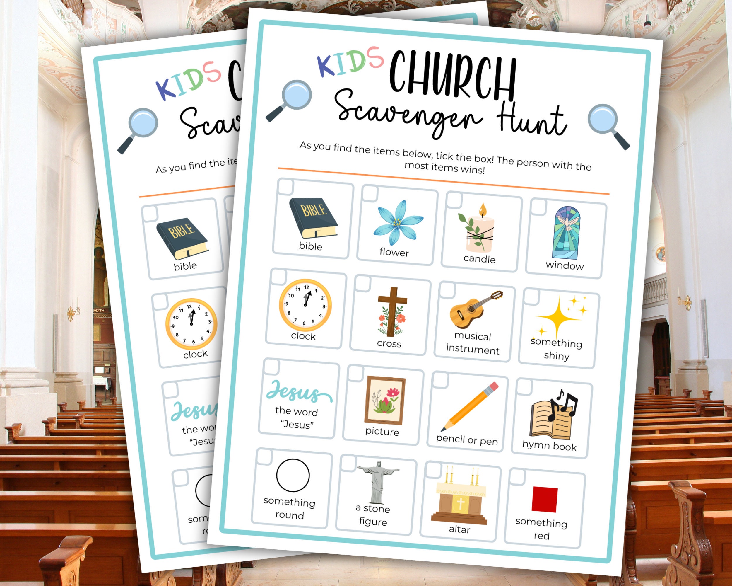 Kids Church Scavenger Hunt, Church Treasure Hunt for Kids, Picture ...