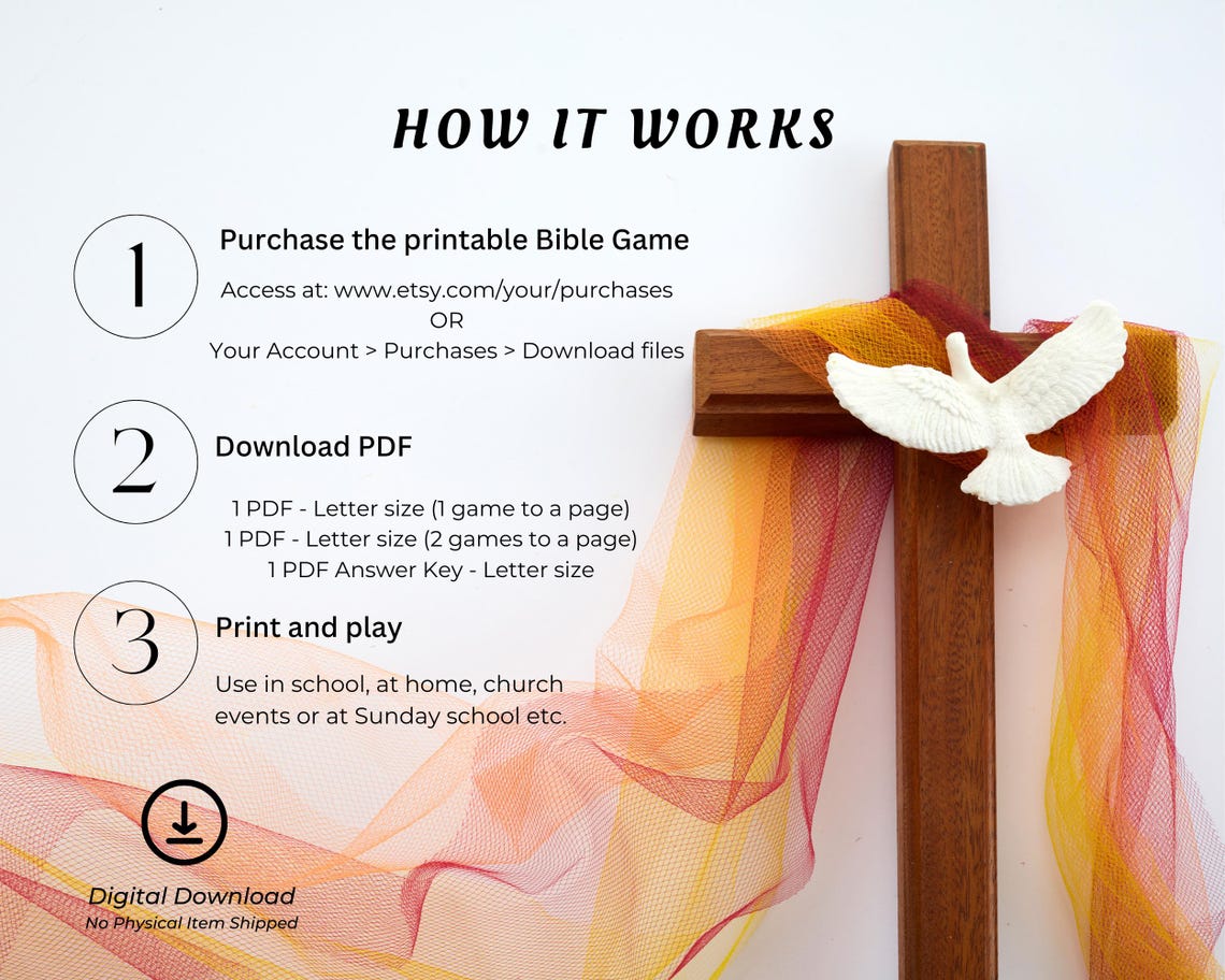 Pentecost Trivia Quiz, Printable Pentecost Game, Bible Activity for ...