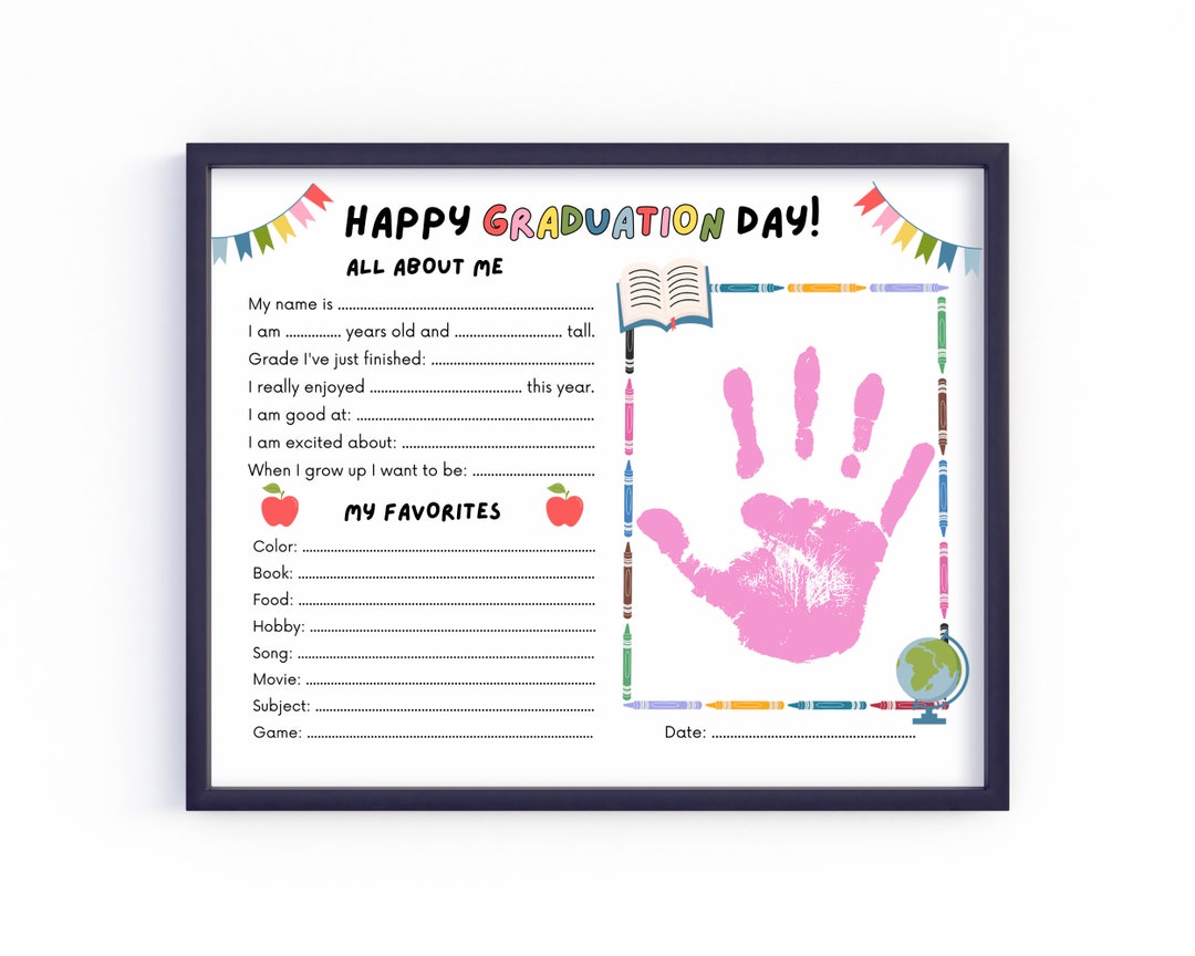 Last Day of School Printable, Handprint Art Craft, End of School Year ...