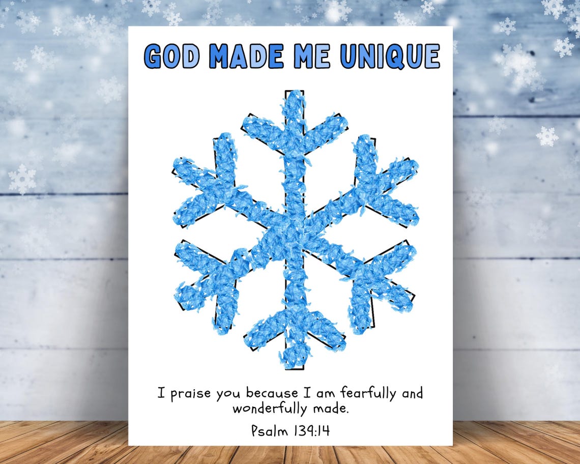 Winter Bible Craft, Winter Tissue Paper Craft, Printable Snowflake ...