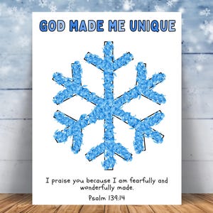 Winter Bible Craft, Winter Tissue Paper Craft, Printable Snowflake ...