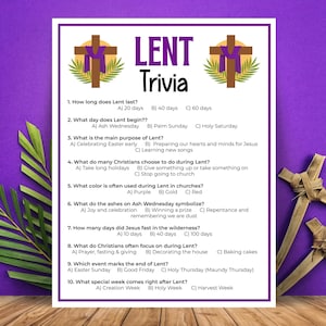 Lent Trivia Bible Game Printable, Lenten Quiz, Lent Game for Kids ...