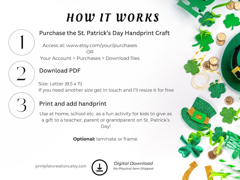 St. Patrick's Day Handprint Art, 2026 Kids Toddler Handprint Craft ...