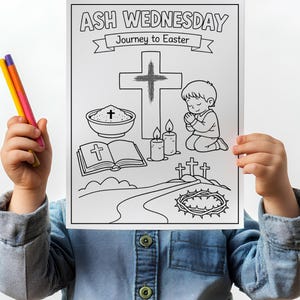 Ash Wednesday Coloring Page Printable, Catholic Lent Coloring Page ...