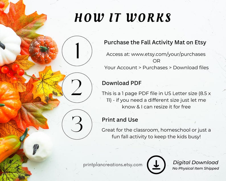 Printable Fall Activity Placemat, Fall Coloring Page, Autumn Activity ...