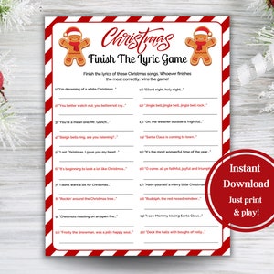 Finish the Lyrics Game Christmas Songs, Lyric Game, Lyrics Quiz ...