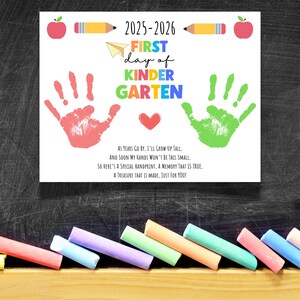 First Day of Kindergarten Handprint Art, Kindergarten Kids Handprint ...