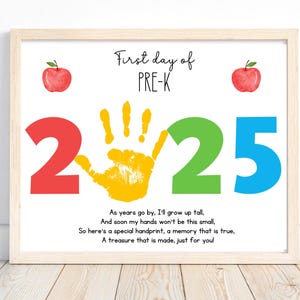 First Day of Preschool Pre-k Handprint Art, Kindergarten Preschool ...