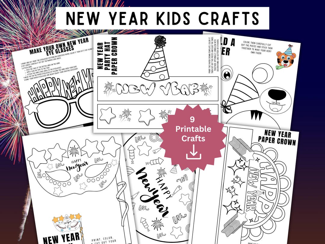 New Year's Crafts for Kids Printable, New Year's Eve Activities 2025 ...