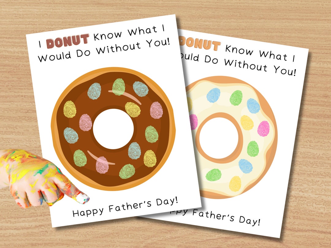Father's Day Donut Handprint Fingerprint Art, Printable Handprint Craft ...
