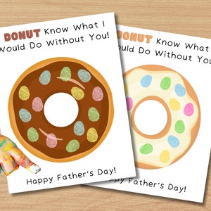 Father's Day Donut Handprint Fingerprint Art, Printable Handprint Craft ...