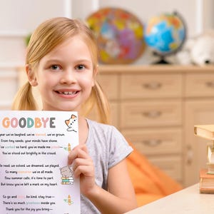 End of School Year Poem Gift From Teacher to Student, Goodbye Letter to ...
