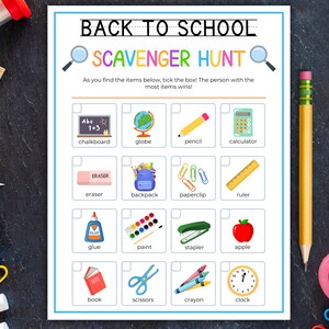 Back to School Scavenger Hunt for Kids, Classroom Treasure Hunt ...