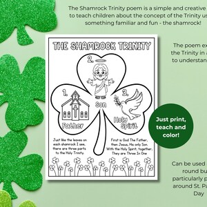 St. Patrick's Day Holy Trinity Coloring Page, Printable Shamrock ...