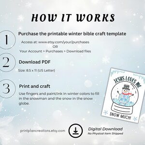 Winter Bible Craft Printable for Kids, Jesus Loves You Snow Much ...