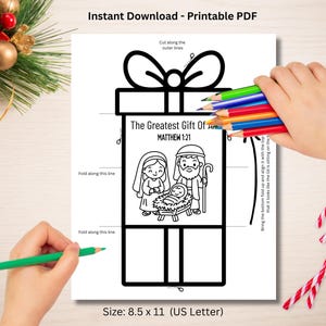 Folding Surprise Christmas Card Paper Craft, Nativity Bible Craft ...