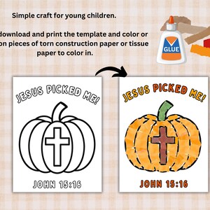 Fall Torn Paper Craft Printable, Thanksgiving Bible Craft, Autumn ...