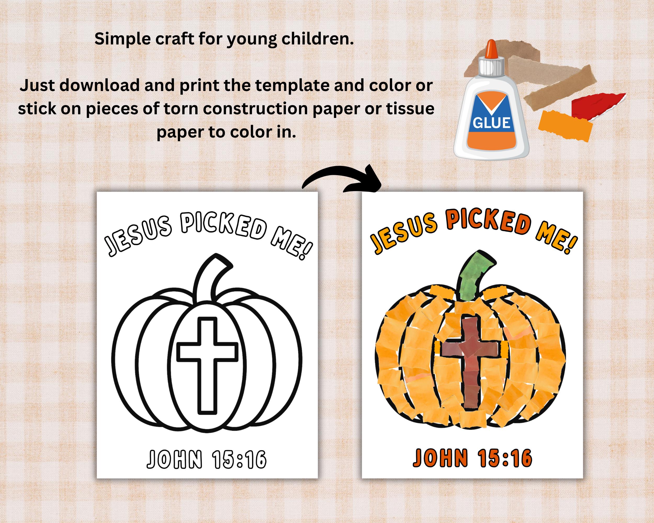 Fall Torn Paper Craft Printable, Thanksgiving Bible Craft, Autumn ...