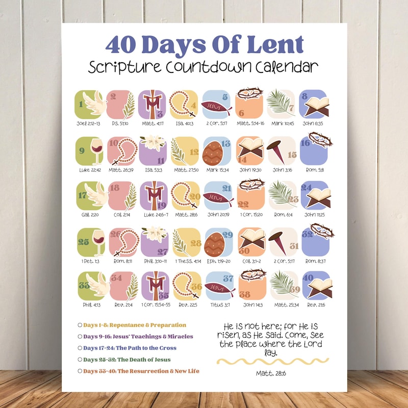 Lent Calendar 2026 for Kids - Etsy