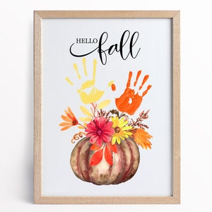 Hello Fall Handprint Craft, Kids Fall Art, Toddler, Baby, Preschool ...