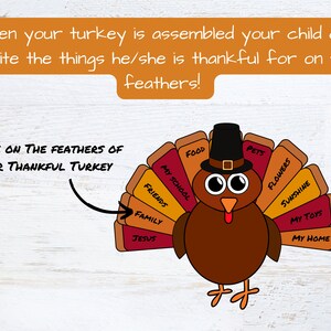 Build A Turkey Craft for Kids, Thankful Turkey, Printable Thanksgiving ...