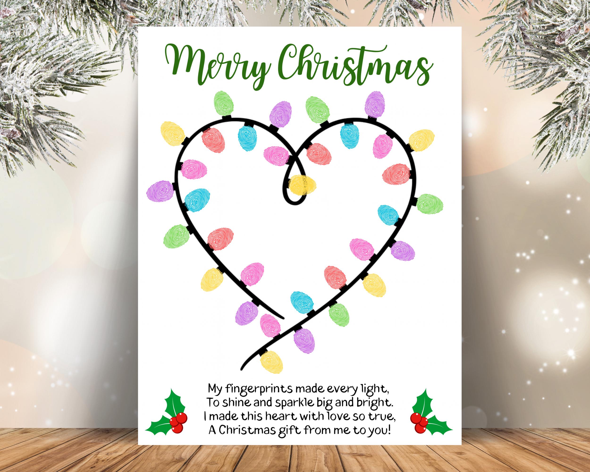 Christmas Fingerprint Art, Handprint Christmas Lights Craft, Daycare ...