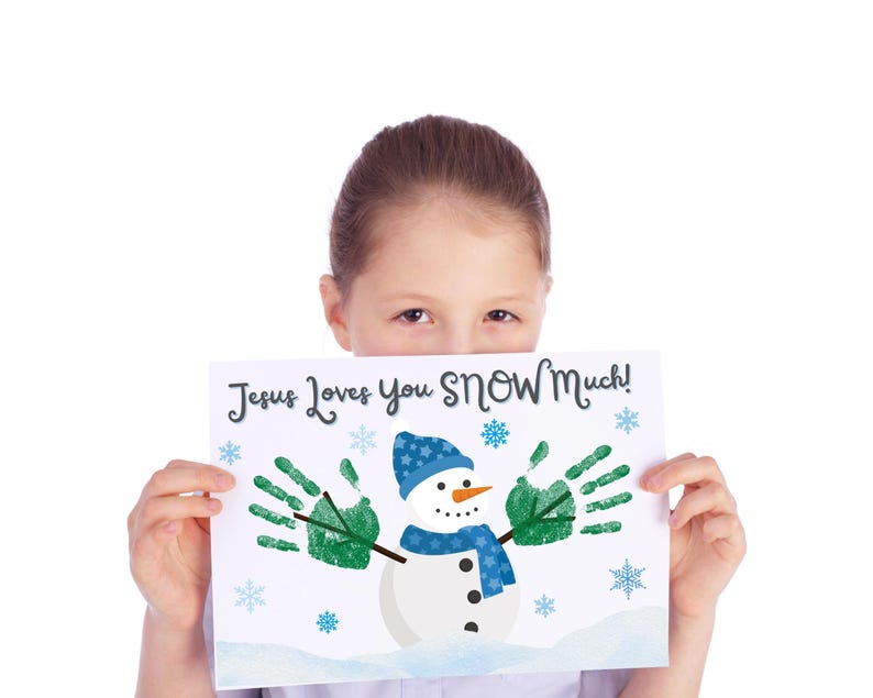 Jesus Loves You Snow Much Handprint Art, Printable Winter Bible Craft ...
