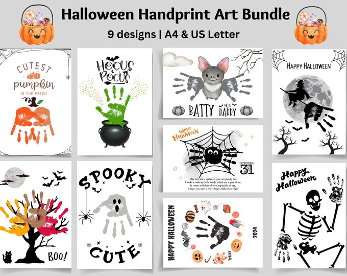 Halloween Handprint Craft Bundle Handprint Fall Activity Fall Craft ...