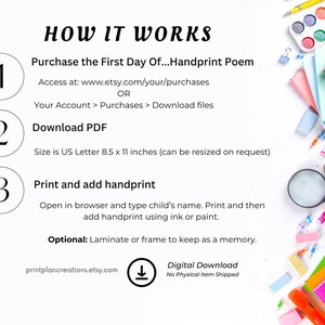 Editable First Day of Pre-k Handprint Art, First Day of School ...