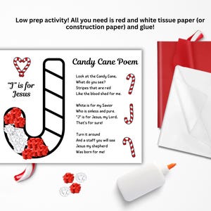 Candy Cane Tissue Paper Art, Christmas Torn Paper Craft for Kids ...