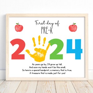 First Day of Preschool Pre-k Handprint Art, Kindergarten Preschool ...