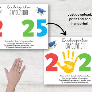 Kindergarten Graduation Handprint Art, Last Day of School Kids Activity ...