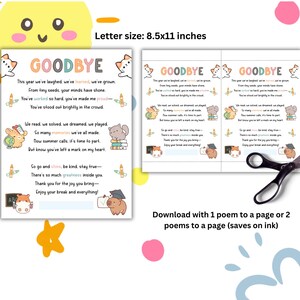 End of School Year Poem Gift From Teacher to Student, Goodbye Letter to ...