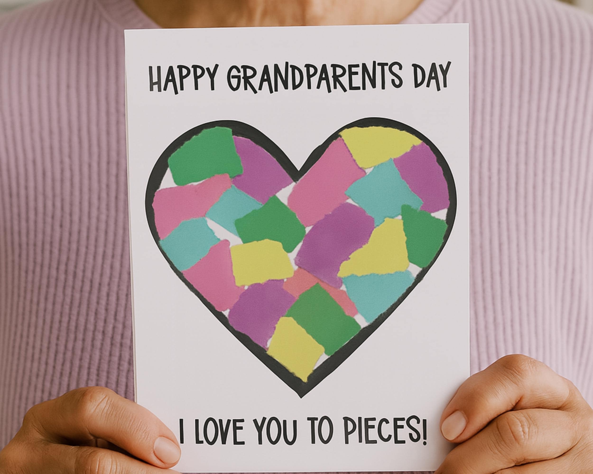 Grandparents Day Craft Printable, Torn Paper Craft for Daycare ...