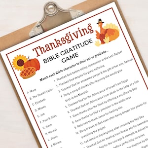 Thanksgiving Bible Gratitude Game, Kids, Adults, Youth Groups, Bible ...