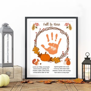 Fall Poem Handprint Craft, Printable Handprint Art, Fall is Here Poem ...