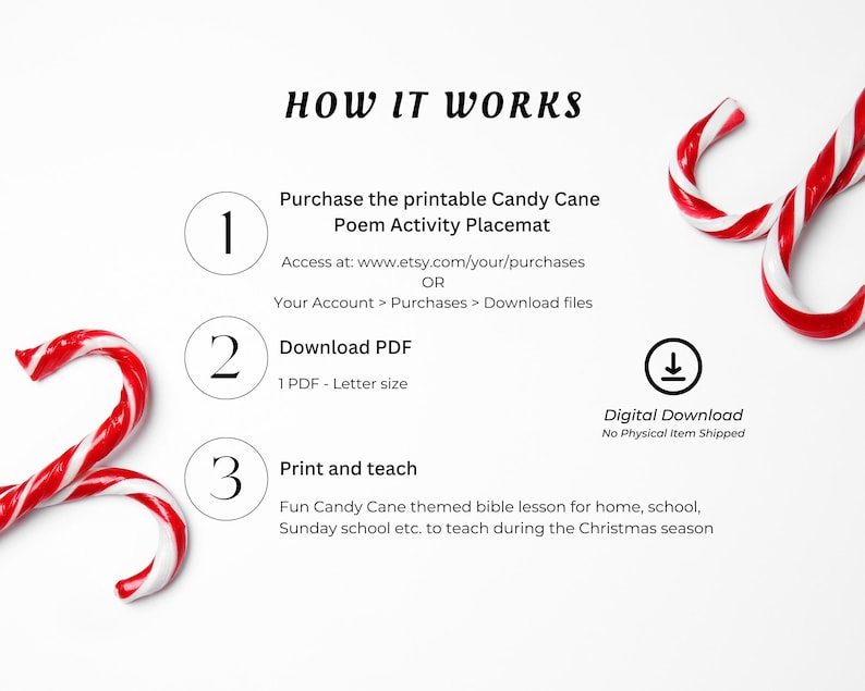 Candy Cane Gospel Activity Placemat, Legend of the Candy Cane Poem ...