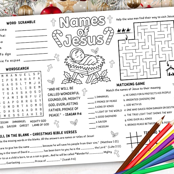 Christian Art Kids Name - Etsy