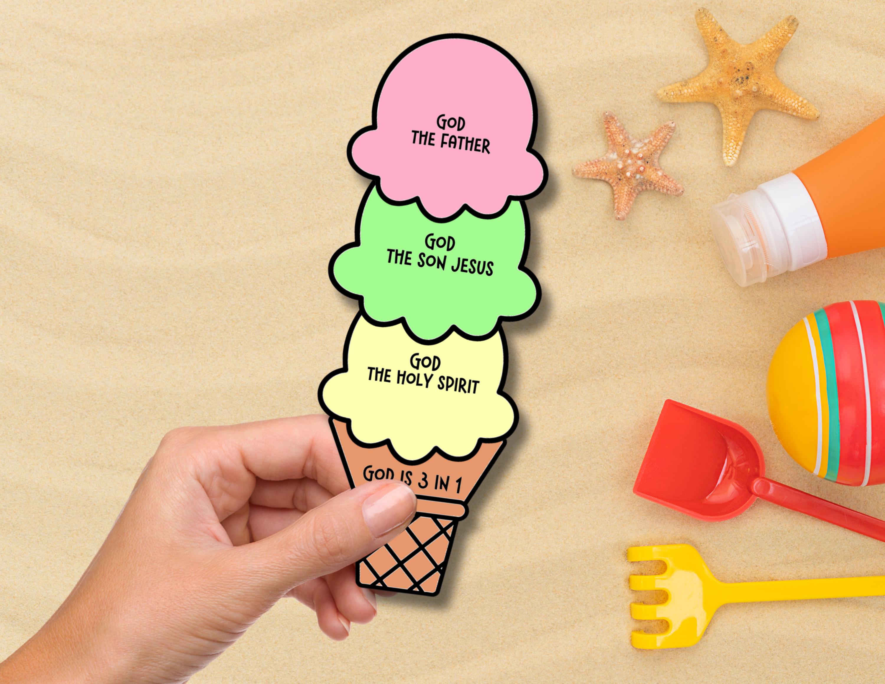 Holy Trinity Craft Printable, Summer Coloring Craft, Ice Cream Craft ...