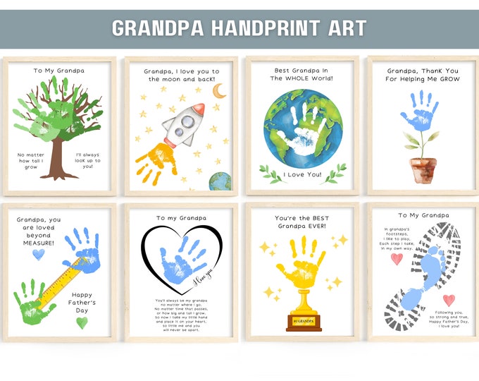 Printable Handprint Craft, Best Grandpa Hands Down, Birthday Gift for ...