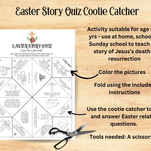 Easter Story Printable, Kids Easter Activity, Easter Cootie Catcher ...