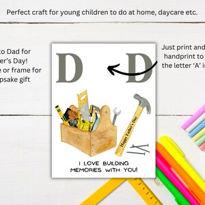 Father's Day Dad Handprint Art, I Love Building Memories With You ...