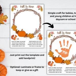 Fall Poem Handprint Craft, Printable Handprint Art, Fall is Here Poem ...