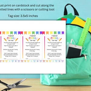 Pencil Blessing Back to School, Editable Name, Pencil Gift Tag ...