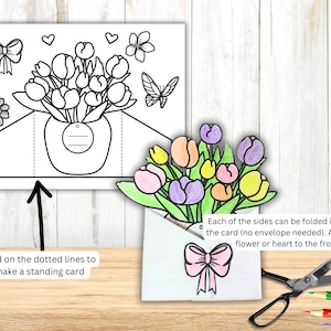 Printable Mother's Day Coloring Card, Homemade Card for Mom Grandma ...